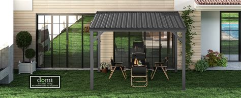 Domi 10x12 Wall Mounted Hardtop Gazebo Connectable Lean