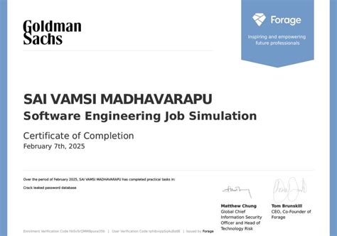 Sai Vamsi Madhavarapu On Linkedin Hey Folks I Just Completed Goldman Sachss Software