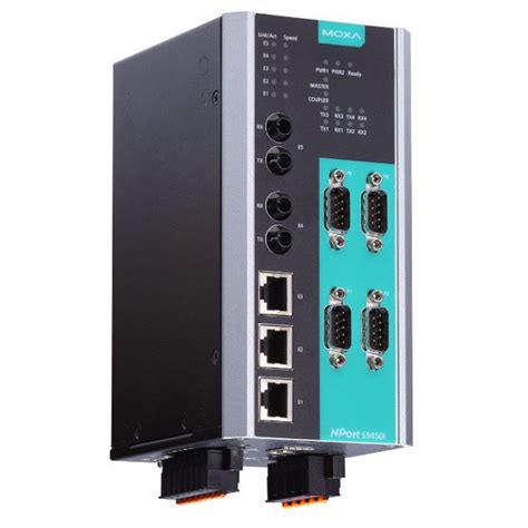 NPort S9450I Moxa 4 Port Geräteserver mit einem Managed Ethernet Switch BellEquip