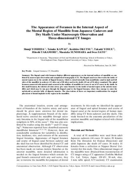 Pdf The Appearance Of Foramen In The Internal Aspect Of The Mental Region Of Mandible From