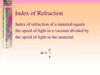 PPT Refraction And The Refractive Index PowerPoint Presentation Free Download ID 5261367