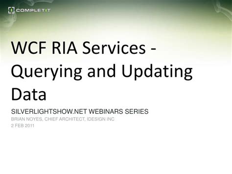 Ppt Wcf Ria Services Querying And Updating Data Powerpoint