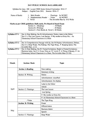 Fillable Online Syllabus For Class XII As Per CBSE Senior Babe Curriculum Fax Email