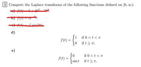 Solved Compute The Laplace Transforms Of The Following Chegg