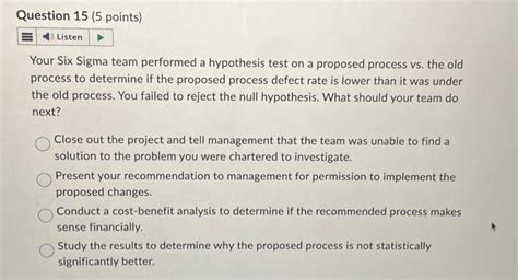 Solved In The Dmaic Methodology What Does The D Stand
