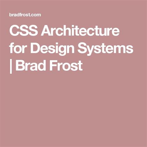 css architecture for design systems