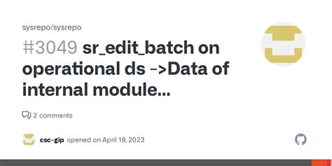 Sreditbatch On Operational Ds Data Of Internal Module Sysrepo