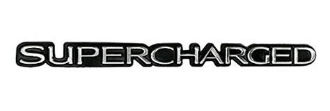 Supercharged Supercharger Engine Chrome Black Embossed Emblem 5 Long