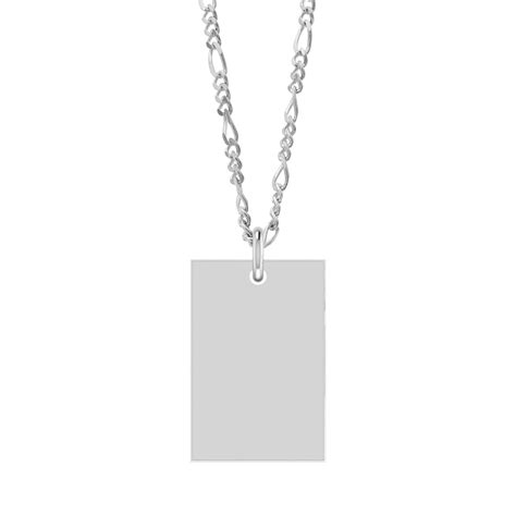 Gold And Silver Engravable Rectangular Pendant Necklace Class A Jewellers