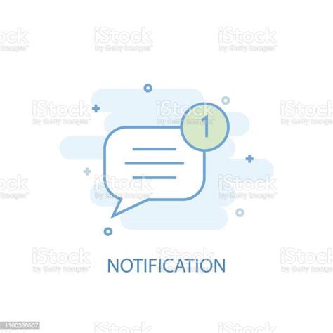 알림 라인 트렌디 아이콘입니다 간단한 선 컬러 일러스트 메시지 세트에서 알림 기호 평면 디자인입니다 Ui Ux에 사용할 수 있습니다 0명에 대한 스톡 벡터 아트 및 기타