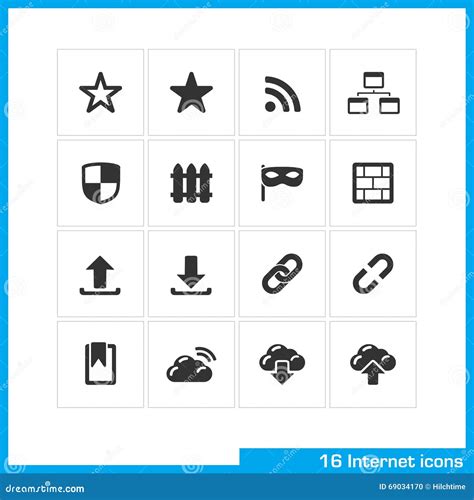 Internet Icon Set Stock Vector Illustration Of Internet 69034170