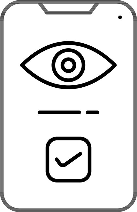 Eye Check In Smartphone Screen Icon In Line Art 24361555 Vector Art At Vecteezy