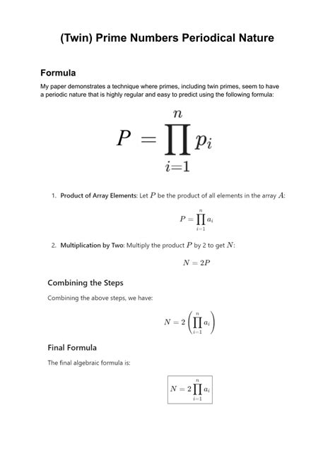 Pdf Twin Prime Numbers Periodical Nature Formula