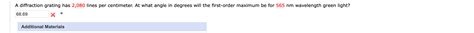 Solved A Diffraction Grating Has 2 080 ﻿lines Per