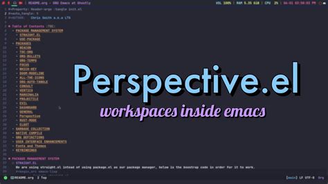 Perspectiveel Workspaces Inside Of Emacs Youtube