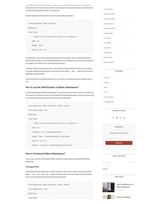How To Use Python Dataclassses PDF