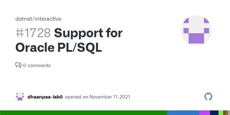 Support For Oracle PL SQL Issue Dotnet Interactive GitHub