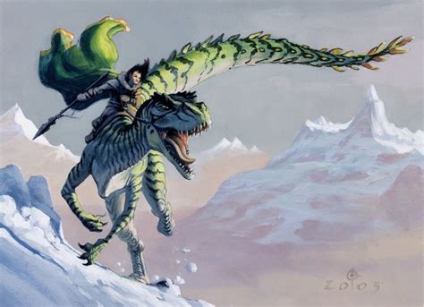 Allosaurus Rider Art By Daren Bader Card Art Paleo Art Art