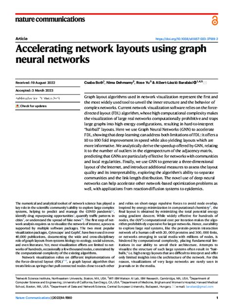 pdf accelerating network layouts using graph neural networks