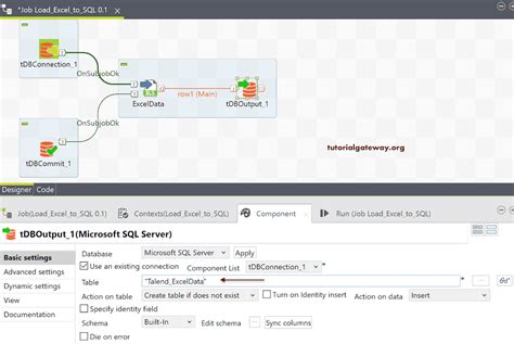 Load Excel Data Into Database In Talend