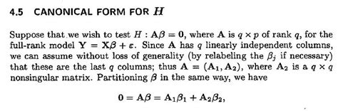 linear model theory and hypothesis testing please