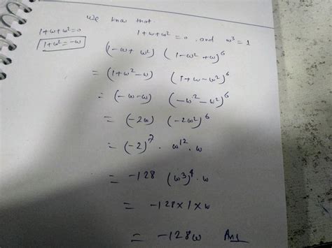 54 if 1 0 02 are the cube roots of unity then the value of 1 0 0