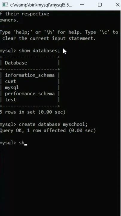 Create Database Mysql Mysql Databaseadministration Coding Coder Youtube