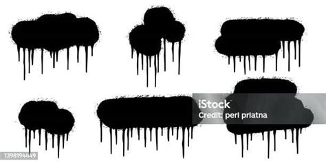 흰색 배경에 격리 된 그래피티 스프레이 페인트 라인과 그런지 점 세트 벡터 그림입니다 0명에 대한 스톡 벡터 아트 및 기타 이미지 0명 개념 개념과 주제 Istock