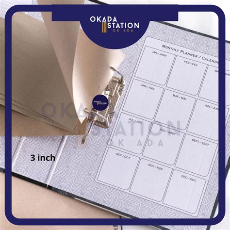 Okada Lever Arch File Fail Kulit Keras Fail Kertas 3 Inch Hard