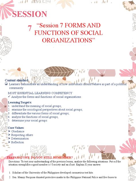 Ucsp Session 7 Ppt Forms And Functions Of Socialization Pdf Sociology Social Group