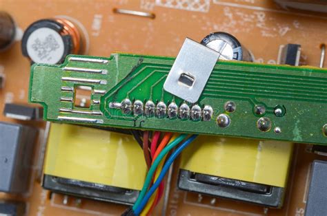 Close Up Details Boards Electronic Components Monitor Computer Devices Stock Image Image