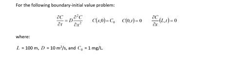 solved for the following boundary initial value problem ac