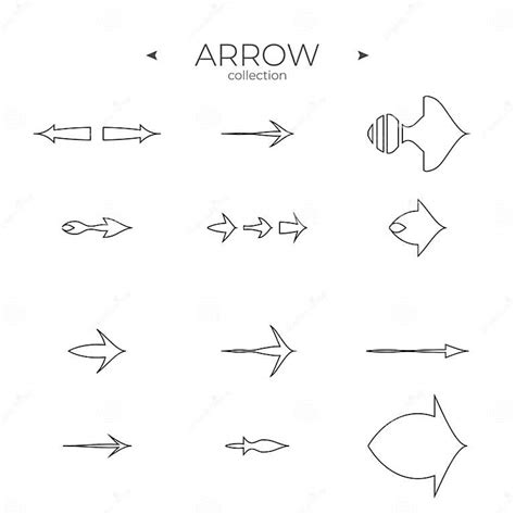 Line Arrow Icon Set Line Icons Collection Modern Vector Symbols Stock Vector Illustration