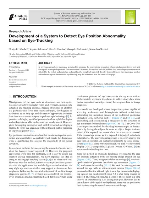 Pdf Development Of A System To Detect Eye Position Abnormality Based