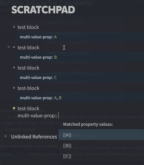 [solved] multiple values for 1 property queries logseq
