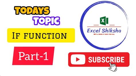 if function hindi mai basic jankari excel shiksha youtube