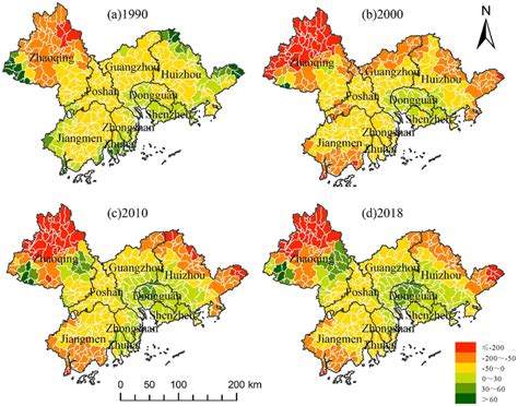 spatial pattern of correlation coefficient between lur and habitat