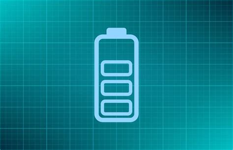 배터리 충전 수준 기호 파란색 배경에 터 일러스트레이션 프리미엄 벡터