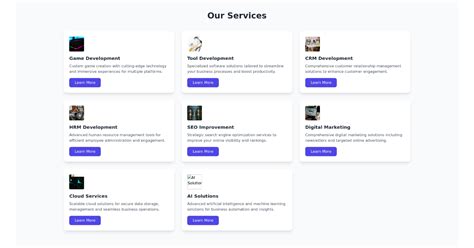 Services Grid Layout Free Html Tailwind Component