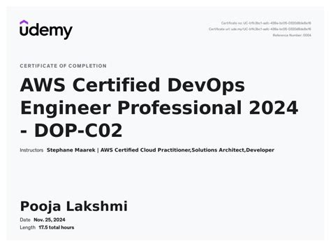 pooja lakshmi on linkedin completed devops dop c02