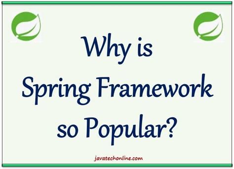 Sameh Jemai On Linkedin Why Is Spring Framework So Popular