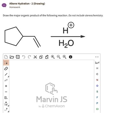 Solved Alkene Hydration Drawing Homework Draw The Major Organic Product Of The Following
