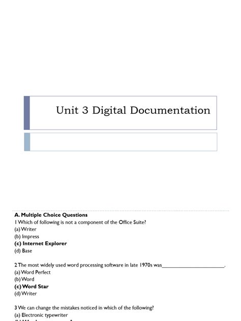Unit 3 Digital Documentation Pdf Microsoft Word Menu Computing