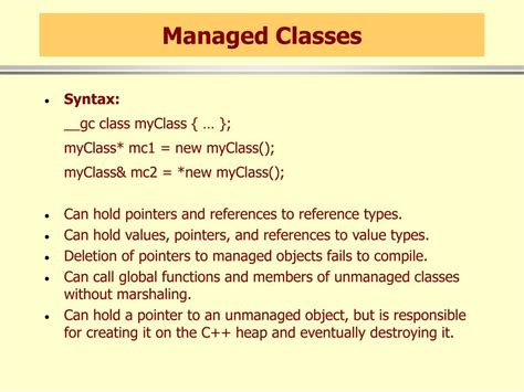 Ppt Managed And Unmanaged C Powerpoint Presentation Free Download