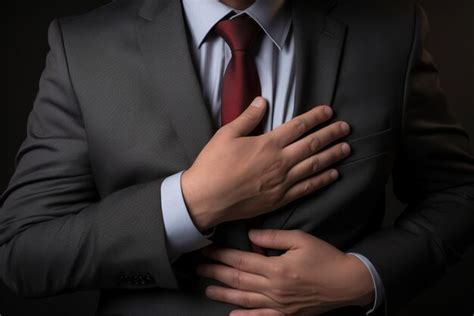 Premium Ai Image A Realistic Photograph Of A Businessmans Chest With