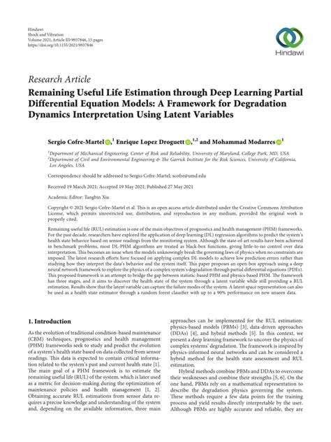 Pdf Remaining Useful Life Estimation Through Deep Learning Partial