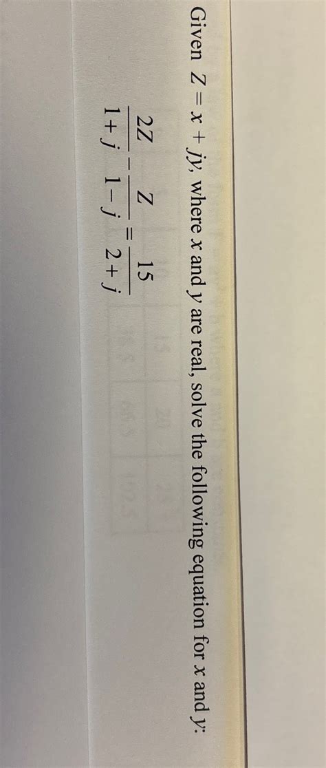 Solved Given Zxjy ﻿where X ﻿and Y ﻿are Real Solve The