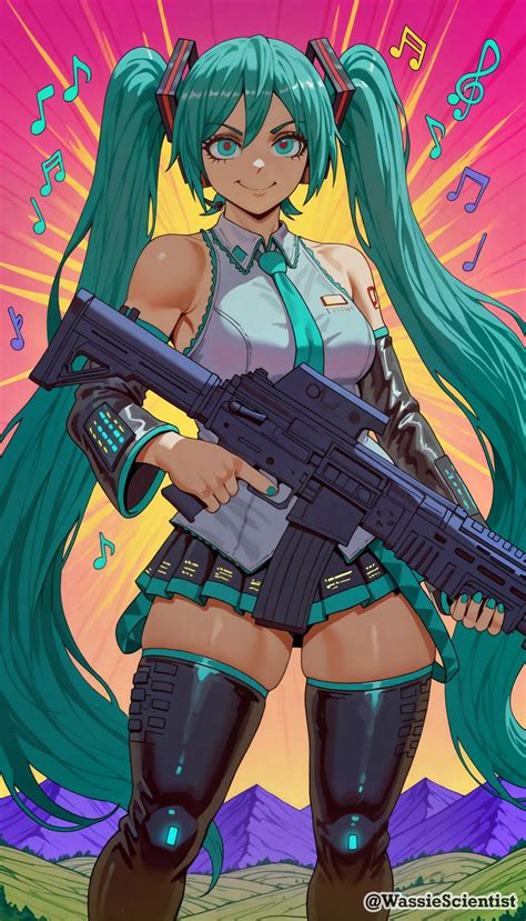 Hatsune Miku With Assault Rifle 6 By Wassiescientist On Deviantart