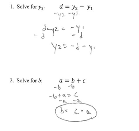 Solving Formulas For A Specific Variable Worksheet Solve For Variable