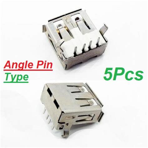 5pcs Female Usb Socket 2 0 Angle Straight Pinout Socket Type A 4 Pin Female Plug Dip Socket